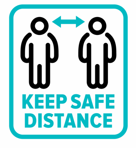 COVID-19 - Keep safe distance (aqua & white) – TDS Signs